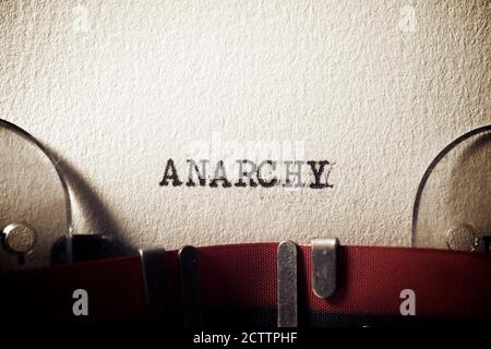 Anarchy word written with a typewriter Stock Photo - Alamy