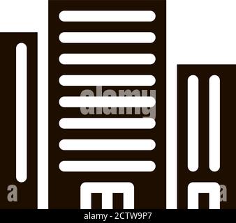 tenement house icon, black vector sign with editable strokes, concept ...