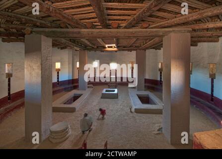 Interior of Great Kiva (reconstructed), Aztec Ruins National Monument ...