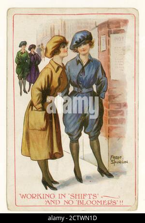 Original WW1 era comic cartoon colour postcard of 3 dogs, representing ...