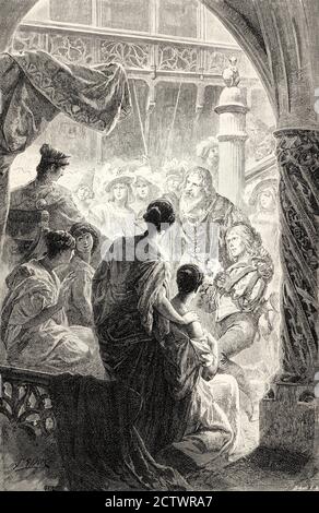 Helen and Faust declare their love for each other, third act, Faust II ...