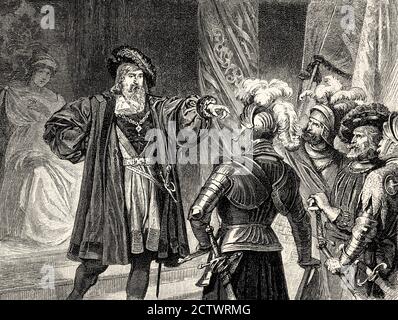 Helen and Faust, third act, Faust II, Johann Wolfgang von Goethe Stock ...