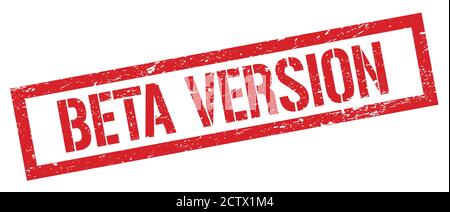 BETA VERSION red grungy rectangle stamp sign Stock Photo - Alamy