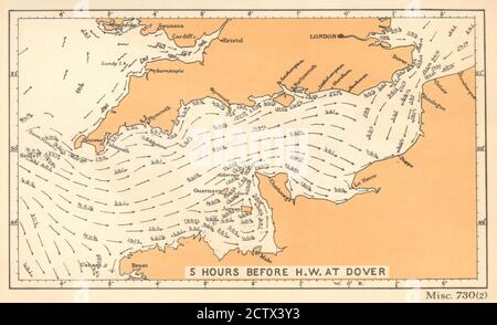 English Channel currents 2 hours before high water at Dover. ADMIRALTY ...