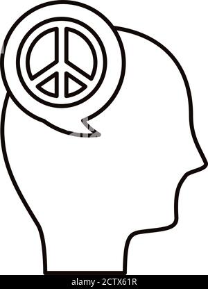 peace symbols in speech bubbles silhouette style icon vector ...