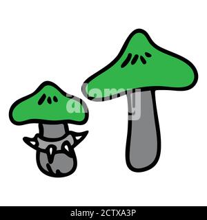 Punk rock webcap mushroom vector illustration. Simple alternative ...