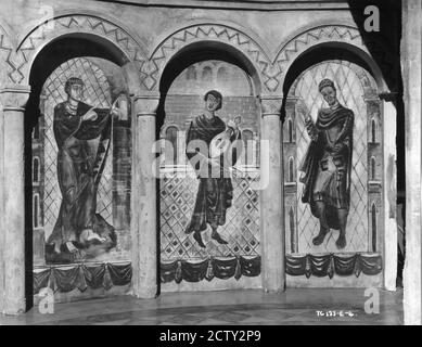 Frescoes designed by ROGER FURSE for the walls of the Royal Apartment ...