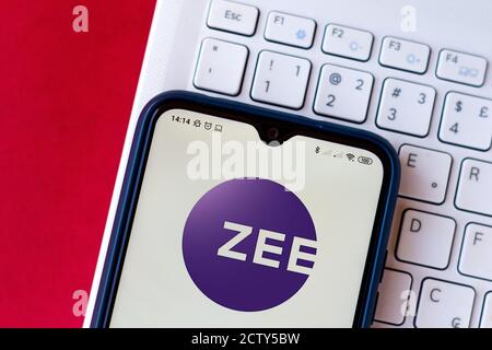In this photo illustration, the Zee Entertainment logo is seen ...