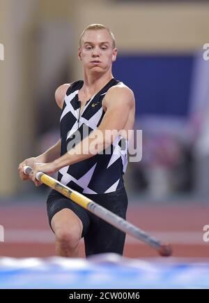 Sam Kendricks during the pole vault gala Mondo Classic at IFU arena in ...