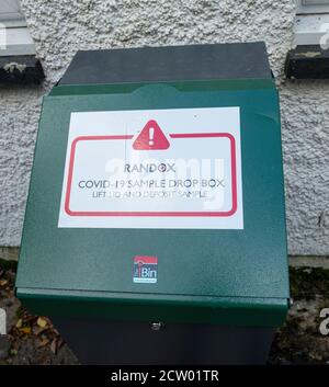 Randox Covid-19 sample drop box, Fintry, Scotland Stock Photo - Alamy
