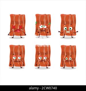 Fried bacon cartoon character with nope expression Stock Vector Image ...