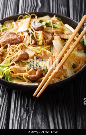 spicy fried glass noodles with pork and bamboo shoot with eggplant on ...