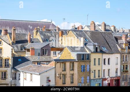 Historic town of Sedan seen from the walls of Sedan Fortress in Eastern ...