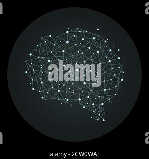 Human brain from nodes and connections as a symbol of thinking. Neural network Stock Vector ...