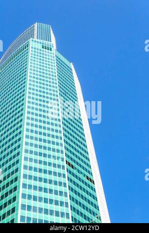 Skyscraper perspective view. Hotel architecture. Architecture of modern ...