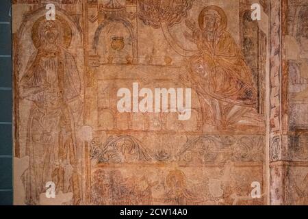 Saint Lucia with her mother visiting the tomb of Saint Agueda Stock ...