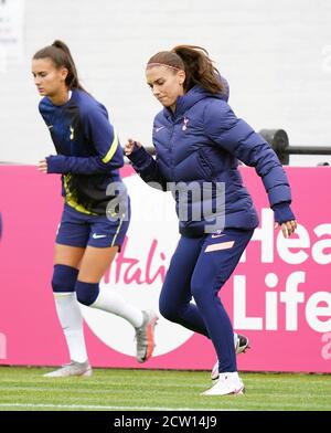 Tottenham Hotspur's Alex Morgan warms up before the FA Women's Super ...