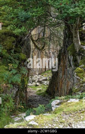 Slate quarry, Tilberthwaite, near Coniston, Lake District National Park ...
