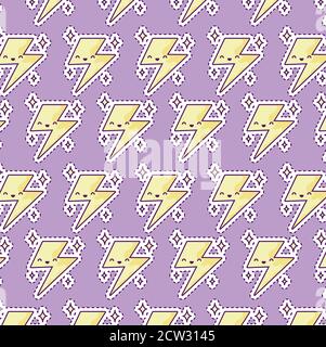 pattern with thunder, patch style vector illustration design Stock ...