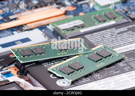 Image depicting an open laptop computer showing the components ...