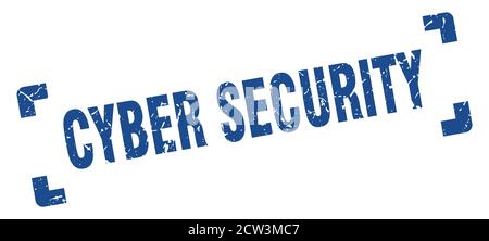 cyber security stamp. square grunge sign isolated on white background ...