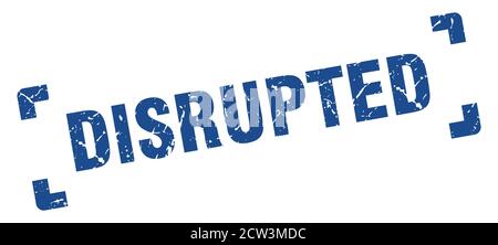 disrupted stamp. square grunge sign isolated on white background Stock ...