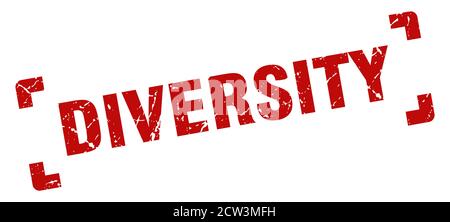 diversity stamp. square grunge sign isolated on white background Stock ...