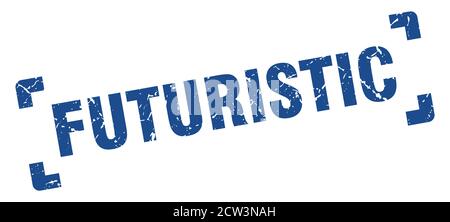 futuristic stamp. square grunge sign isolated on white background Stock ...