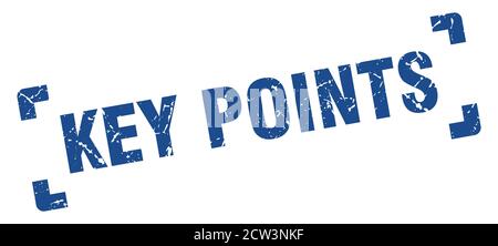 key points stamp. square grunge sign on white background Stock Vector ...