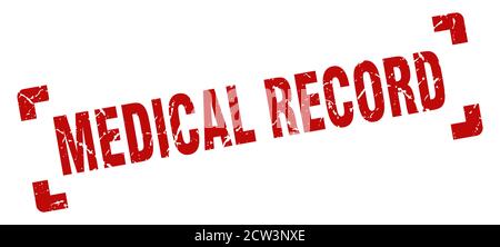 medical record stamp. square grunge sign isolated on white background ...