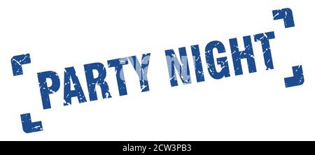 party night square stamp. party night grunge sign set Stock Vector ...