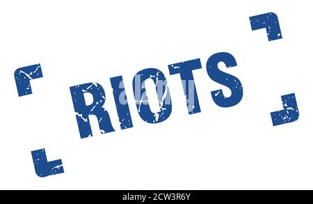riots stamp. square grunge sign on white background Stock Vector Image ...