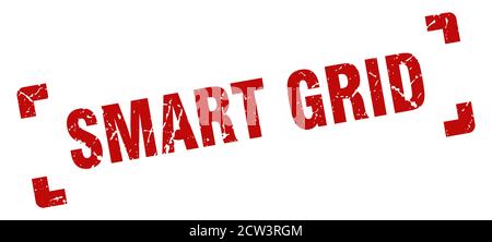 smart grid stamp. square grunge sign isolated on white background Stock ...