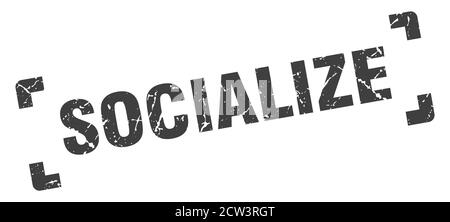 socialize stamp. square grunge sign on white background Stock Vector ...