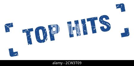 top hits stamp. square grunge sign isolated on white background Stock ...
