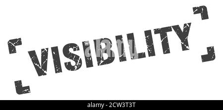 visibility stamp. square grunge sign on white background Stock Vector ...