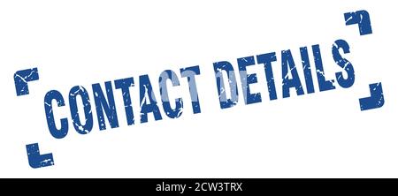 contact details stamp. square grunge sign on white background Stock ...
