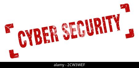 cyber security stamp. square grunge sign on white background Stock ...