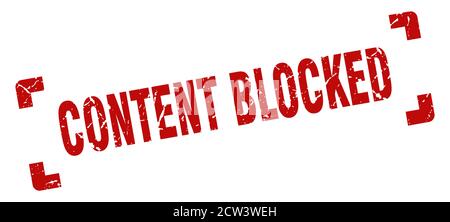 content blocked stamp. square grunge sign isolated on white background ...