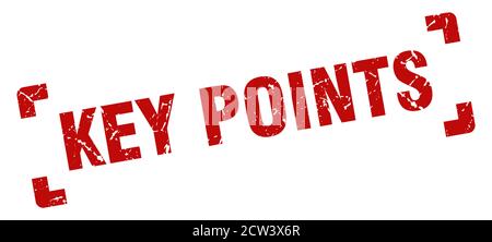 key points stamp. square grunge sign isolated on white background Stock ...