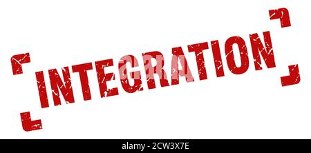 integration stamp. square grunge sign isolated on white background ...