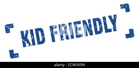 kid friendly stamp. square grunge sign on white background Stock Vector ...