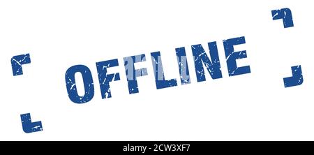 offline stamp. square grunge sign on white background Stock Vector ...
