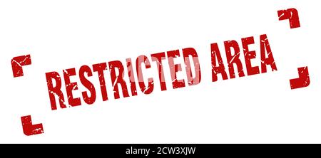 restricted area stamp. square grunge sign isolated on white background ...