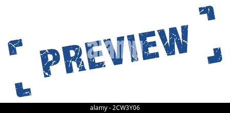 preview stamp. square grunge sign isolated on white background Stock ...