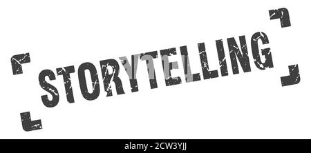 storytelling stamp. square grunge sign isolated on white background ...