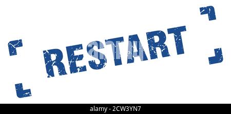 restart stamp. square grunge sign isolated on white background Stock ...