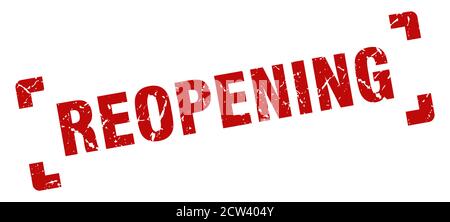 reopening stamp. square grunge sign on white background Stock Vector ...