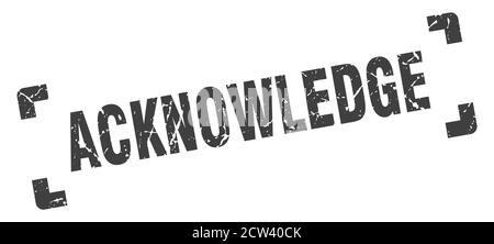 acknowledge stamp. square grunge sign isolated on white background ...