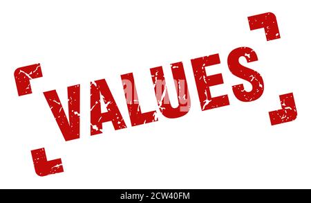 values stamp. square grunge sign isolated on white background Stock ...